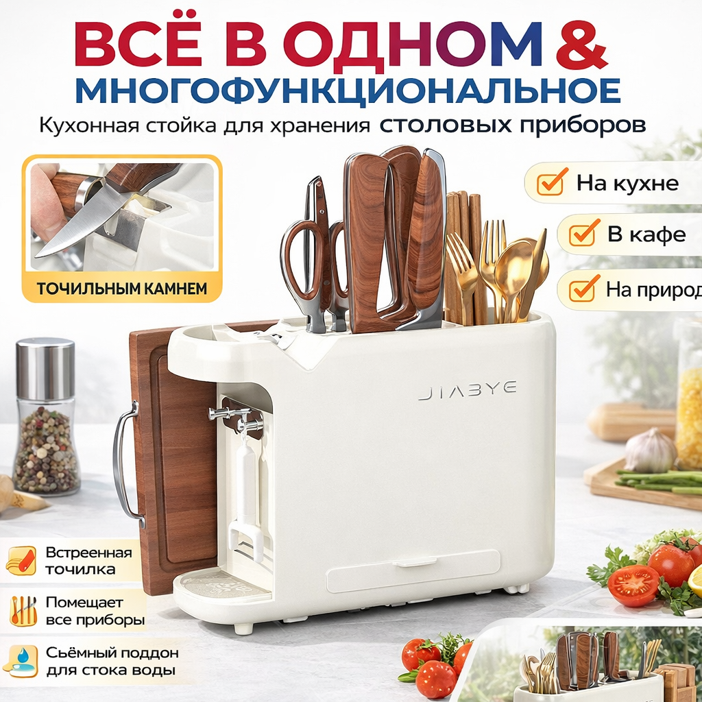 Многофункциональный органайзер для кухни подставка ножей, досок, крышек и столовых приборов
