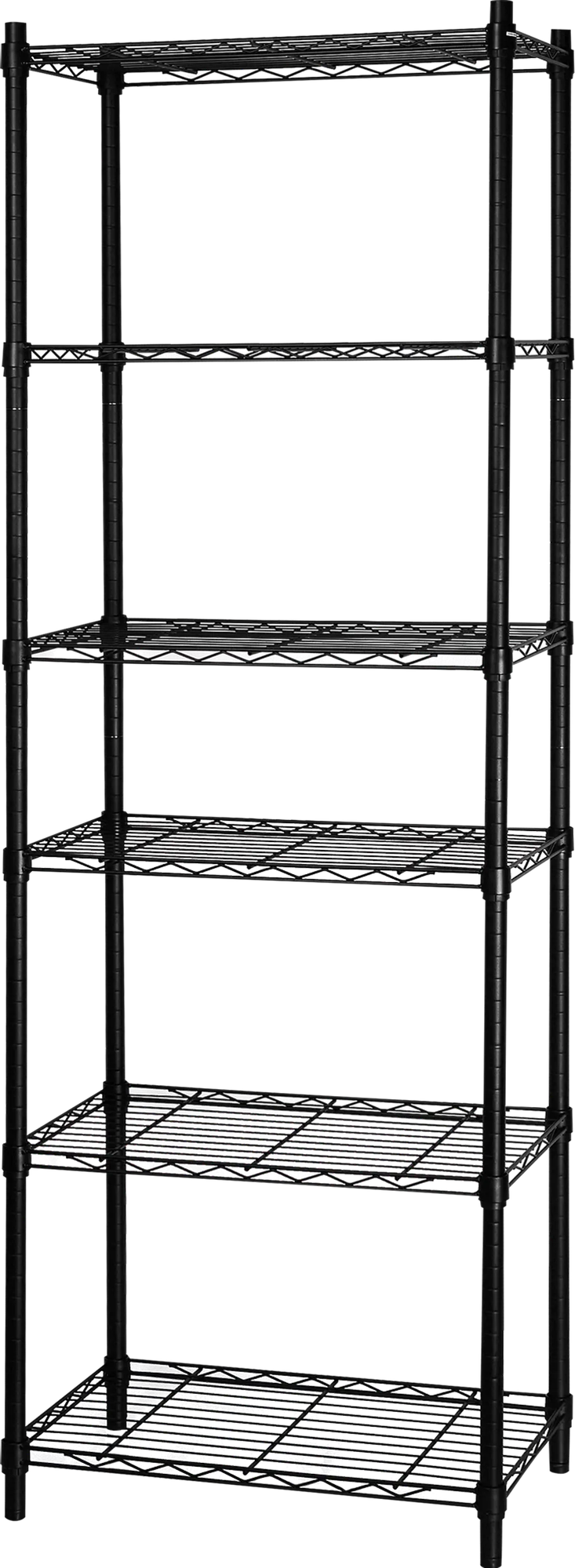 Стеллаж сетчатый 6 полок 60x180x35 см металл цвет черный нагрузка на полку 50 кг