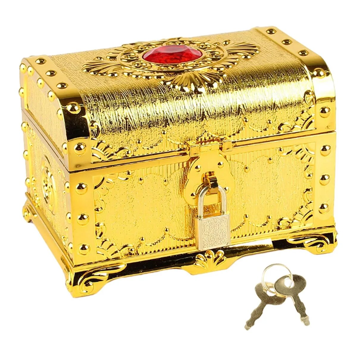 Детский пиратский сундук с сокровищами большого размера 14смx11смx10,5см