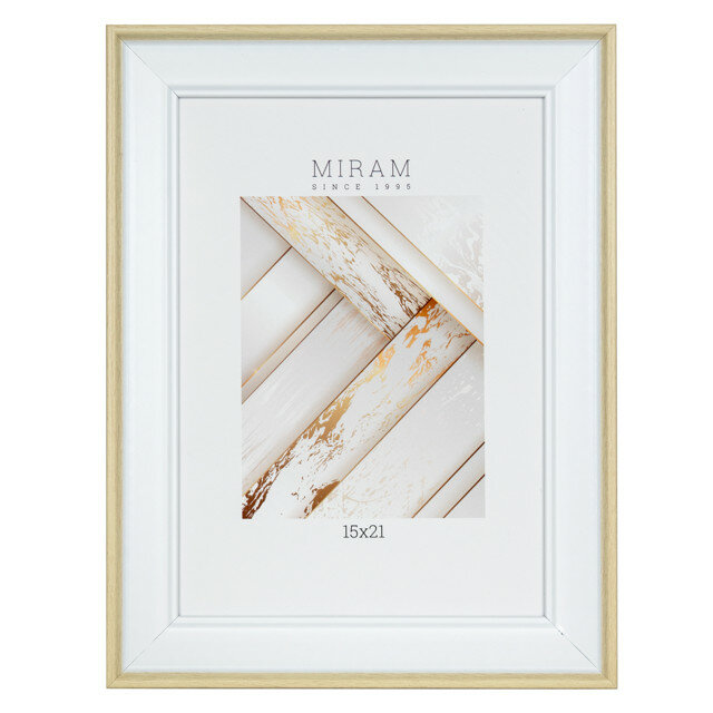Фоторамка мирам 150х210мм бежево-белая пластик