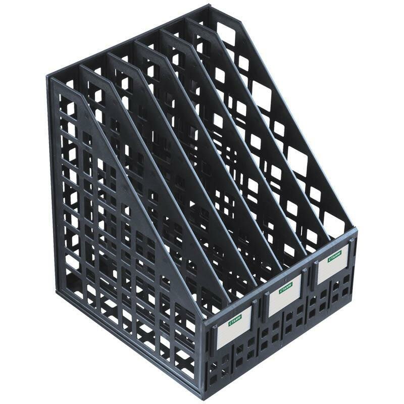 Лоток для бумаг вертикальный СТАММ, сборный, 6 отделений, черный