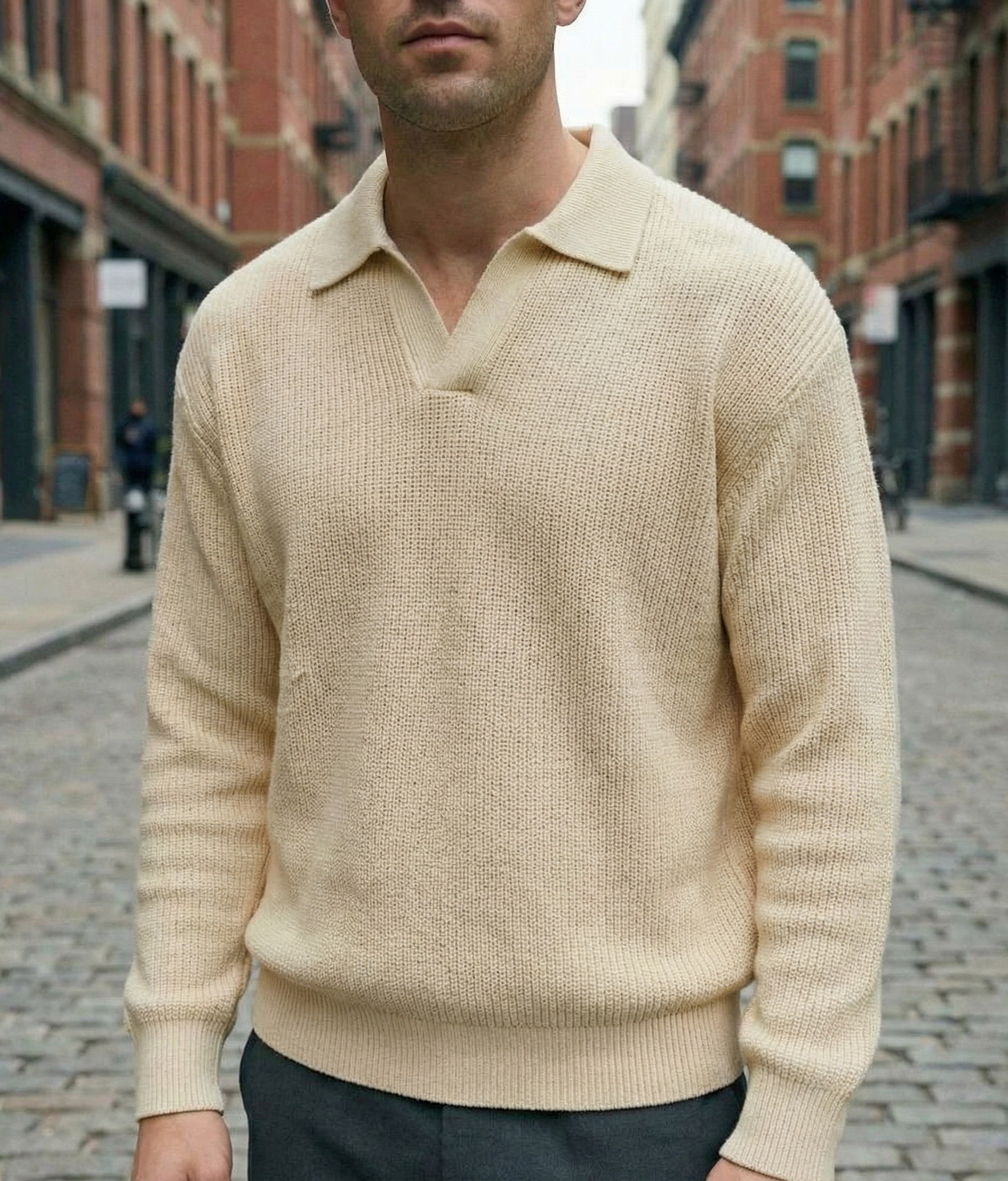 Свитер теплый вязаный