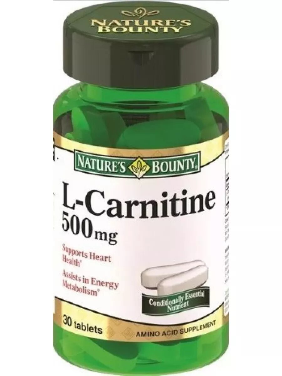 Нэйчес баунти l-карнитин 500 мг 30 шт. таблетки массой-1шт.