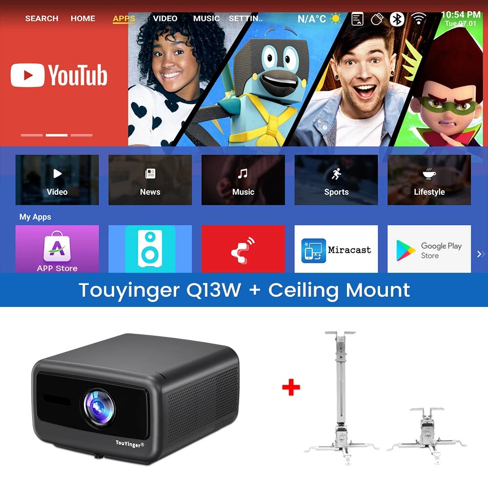 TouYingger Q13W Цифровой проектор and bracket