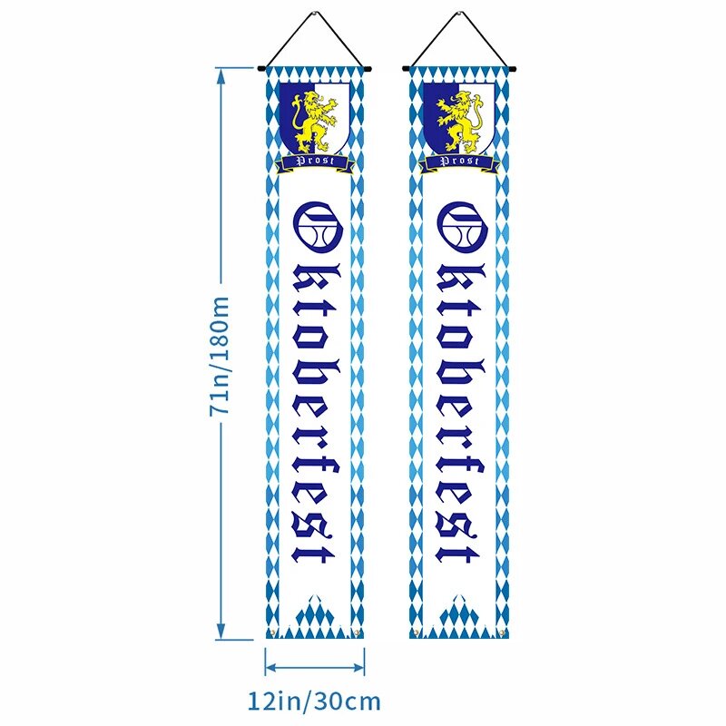 Сине-белый флаг Октоберфест из полиэстера QZ4PJN-DL-F01