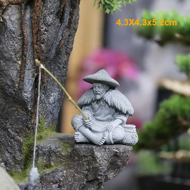 Фигурка рыбака MOONBIFFY из камня C-Small