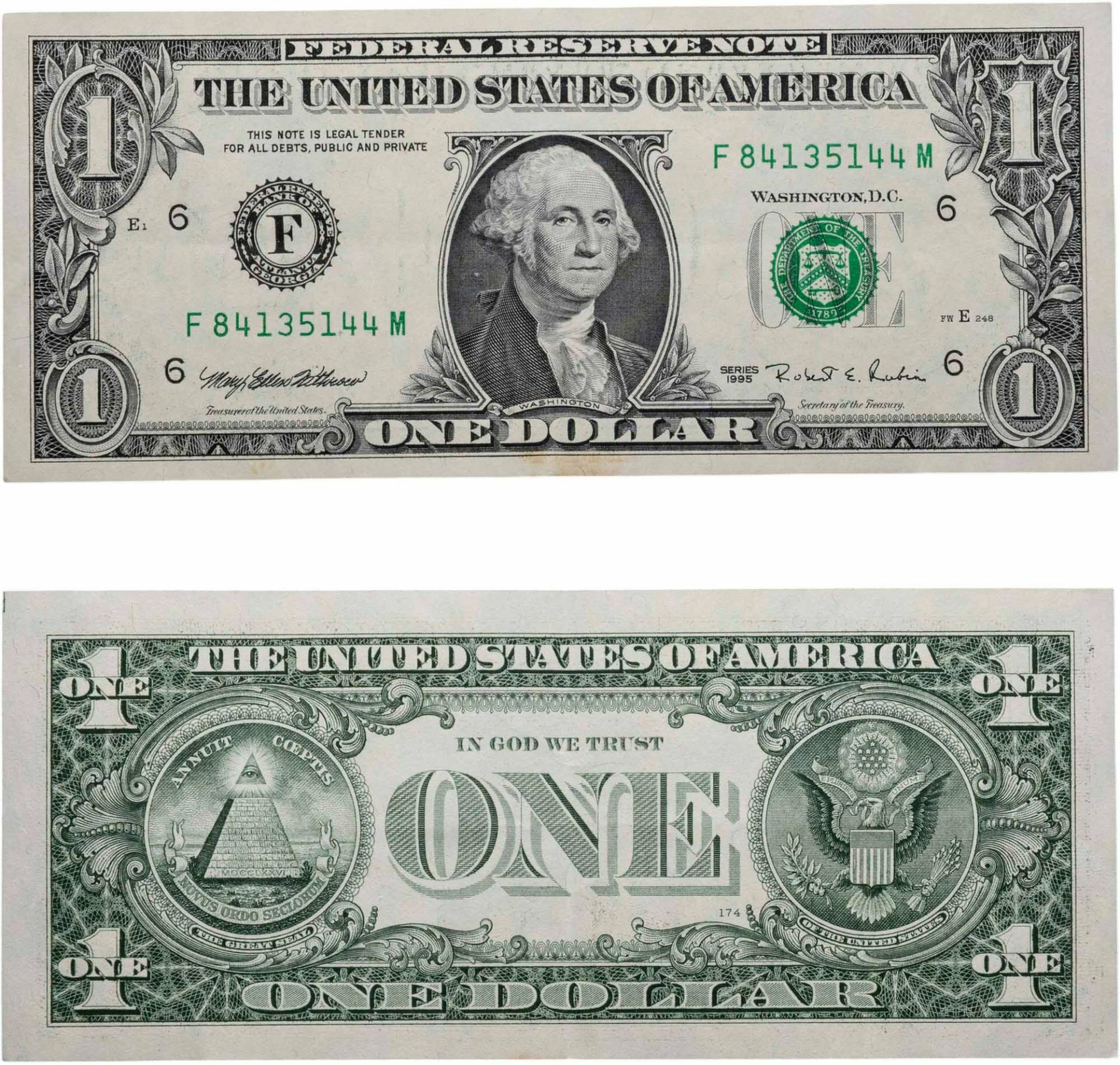 США 1 доллар 1995 Pick 496a F-Атланта