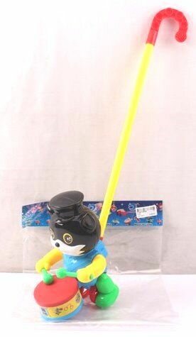 Каталка "Кот-барабанщик" на палке