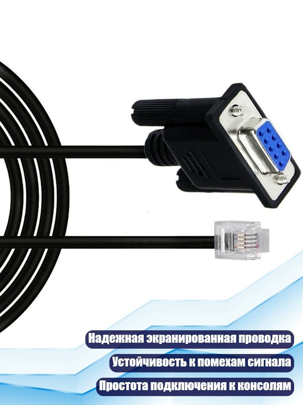 Адаптер DB9м–RJ11 (6P4C), 180 см, 1pc