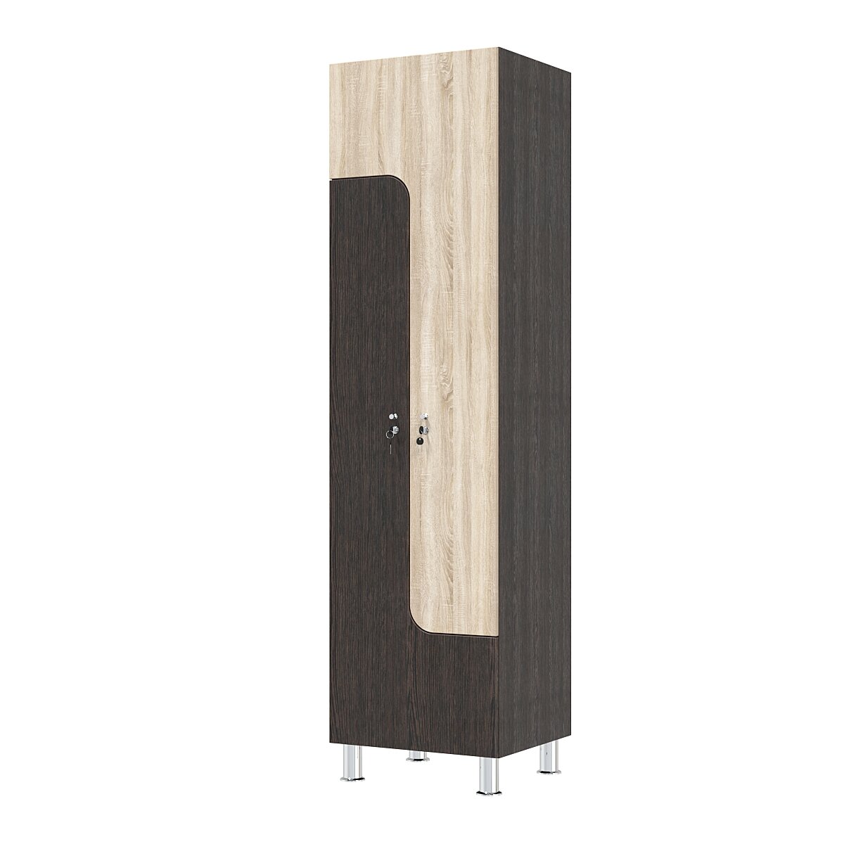 Шкаф для раздевалок "фитнес" №1В, Дуб Венге и Дуб Сонома. Производитель товара - компания Westcom.