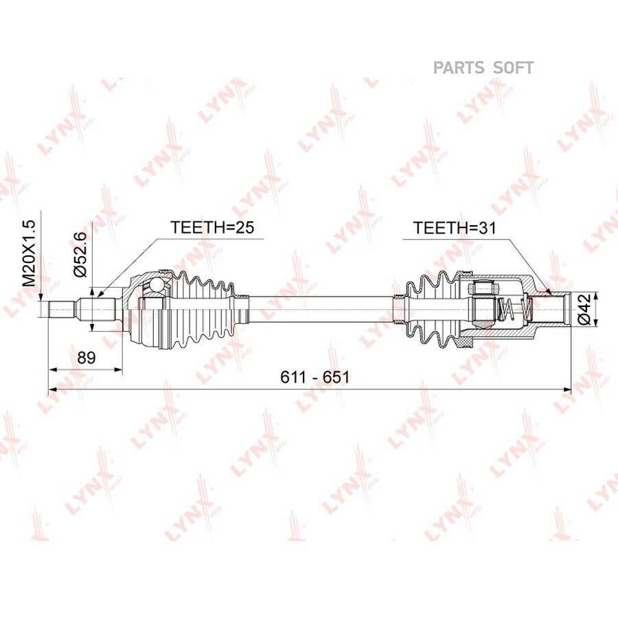 Привод передний правый!\ Renault Duster 4x4 1.6/1.5dCi 10> от официального дистрибьютора, LYNXAUTO, артикул CD1022