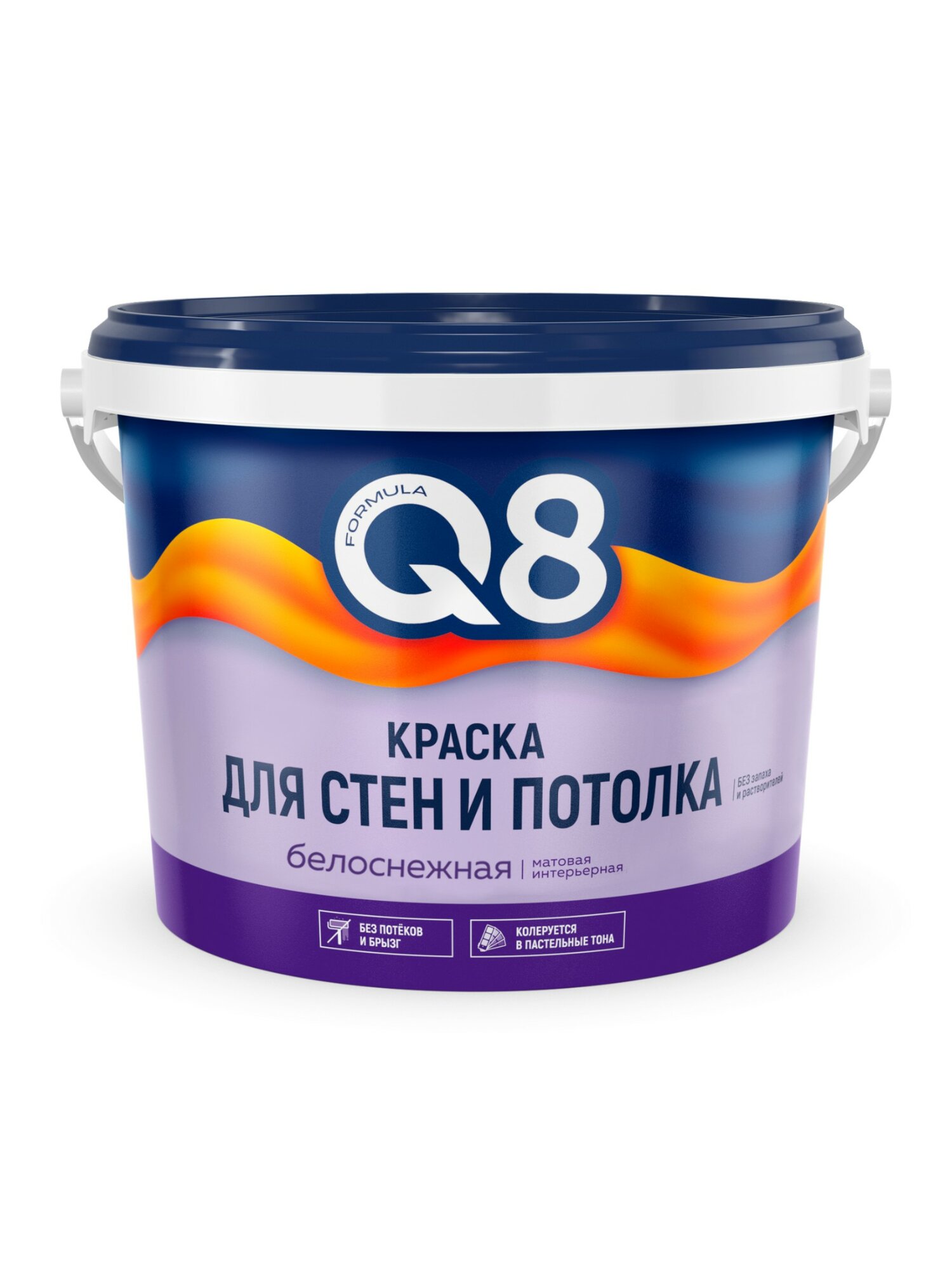 Краска воднодисперсионная, Formula Q8, акриловая, интерьерная, матовая, 4.5 кг