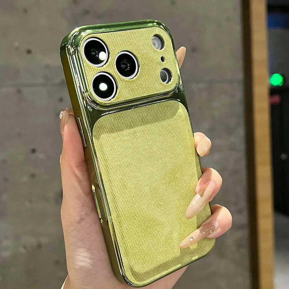 Чехол для iPhone 17 Pro Max класса люкс с гибридным покрытием и тканевым узором, мягкий, противоударный, для iPhone 13, 14, 15, 16, 17 Pro Max