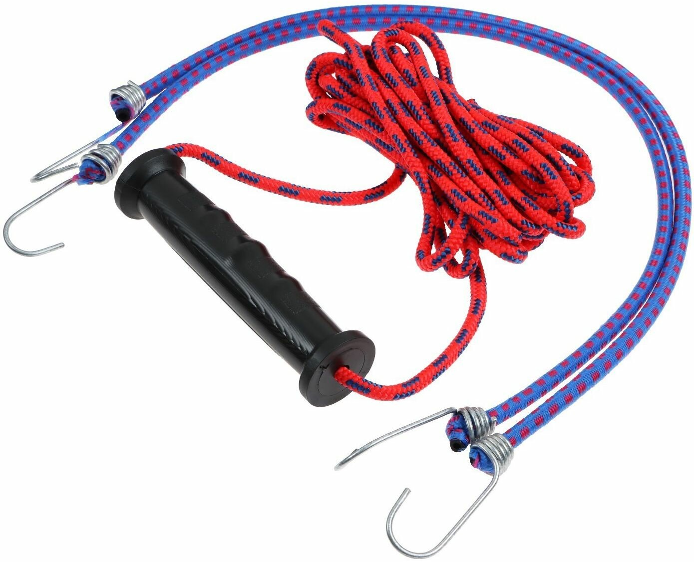 Универсальная упряжка для рыбацких саней-волокуш, в наборе шнур плетеный 5 м, 2 резинки с крючками и пластиковая ручка