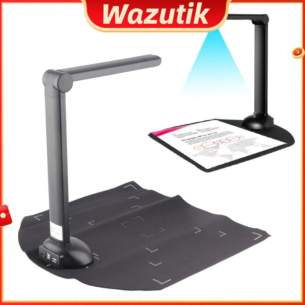 Сканер для документов и книг, настольный, CMOS, USB 2.0, A4, черный