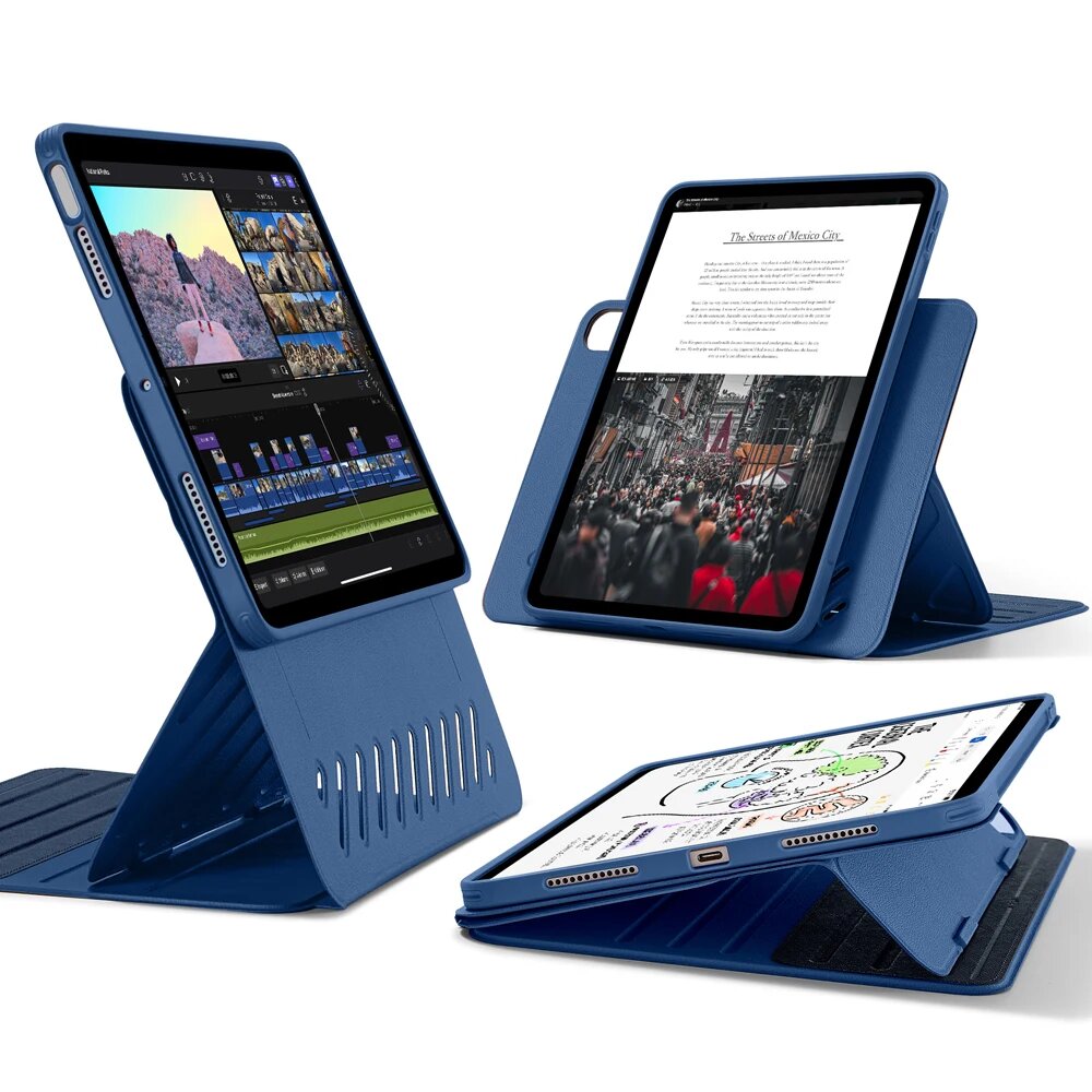 ESR складной чехол-книжка для iPad Air 11/13 Синий, Pro 11 2018 to 2022, Navy Blue