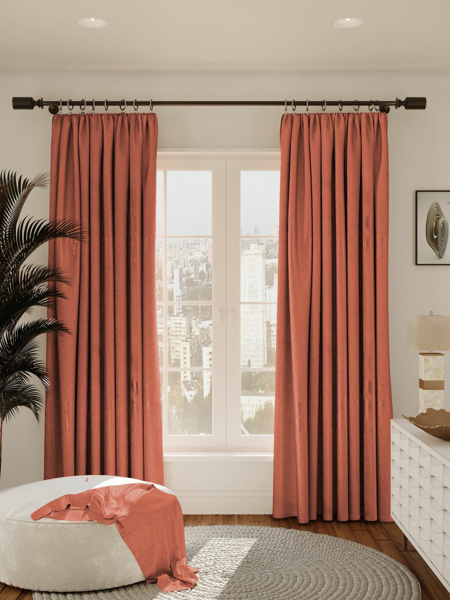 Шторы Атлас-Сатин на отрез метражом от 1 метра, высота отреза 280 см