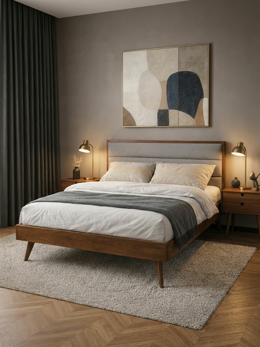 Кровать 160х200 HALMAR ORLANDO серый/орех