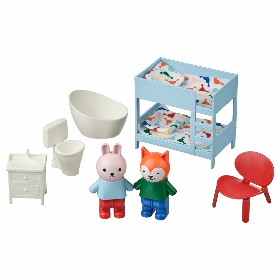 Мебель и фигурки для кукольного домика IKEA HUSET, разноцветный 605.974.93