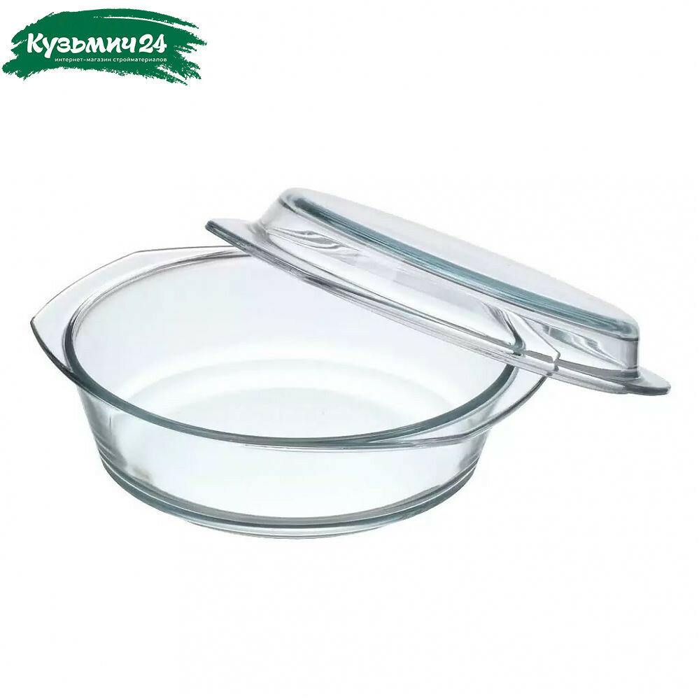 Кастрюля Горница 488143, стеклянная, круглая, с крышкой, 106х228х265 мм, 2 л