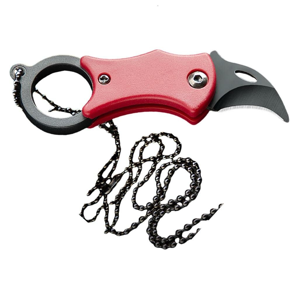 Складной нож-коготь для улицы, Мини-ятаган красного цвета
