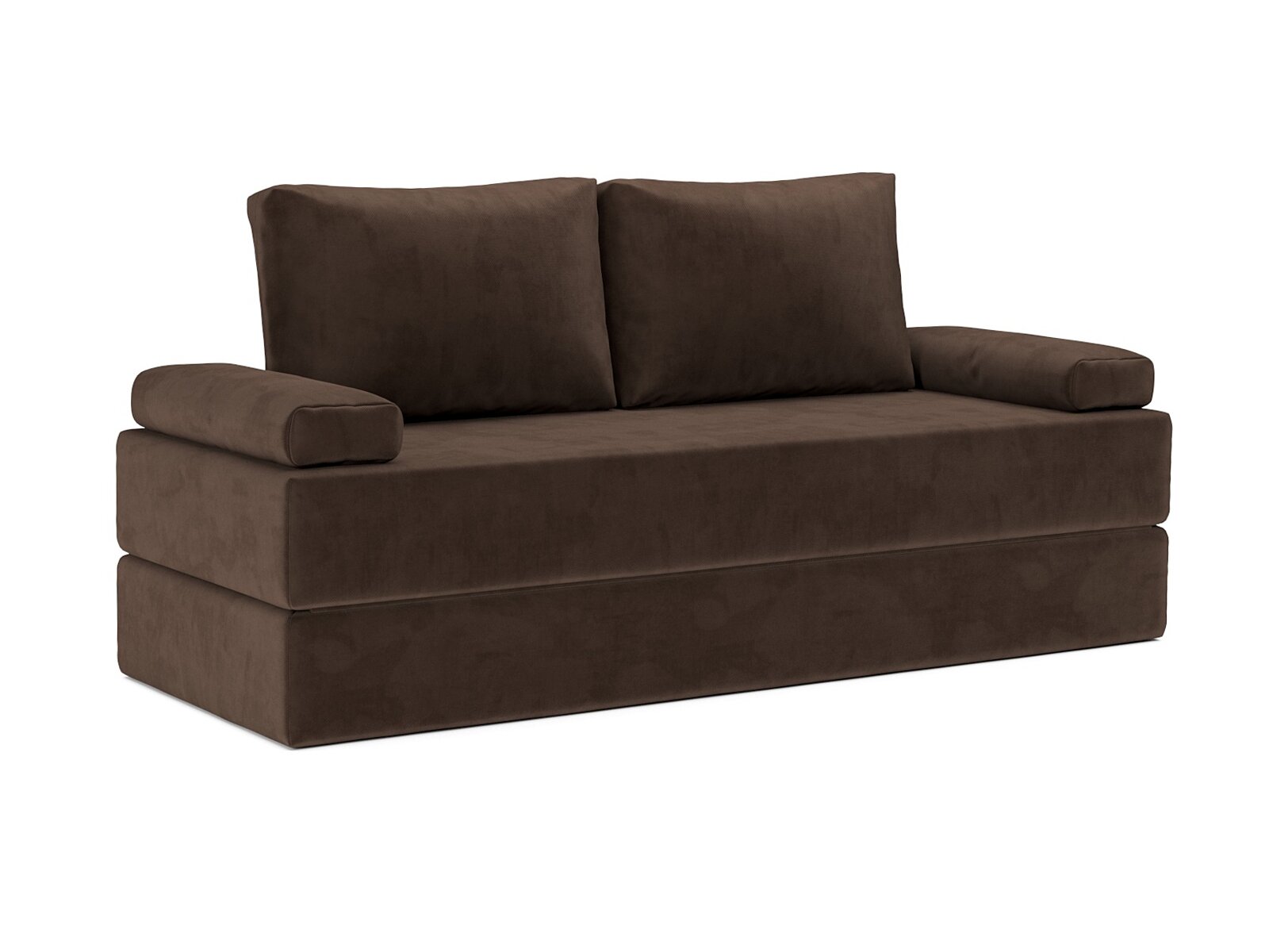 Диван Сток Диванов Париж, коричневый велюр, раскладывается на пол, бескаркасный