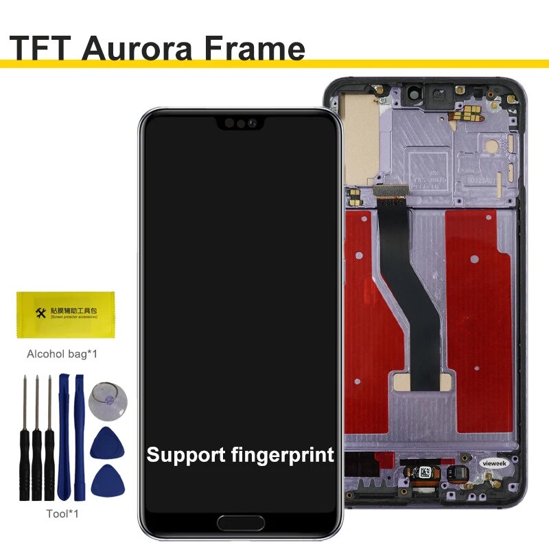 Экран для Huawei P20 Pro ЖК-дисплей CLT-L29 CLT-L09 CLT-AL00, дигитайзер сенсорного TFT Aurora Frame