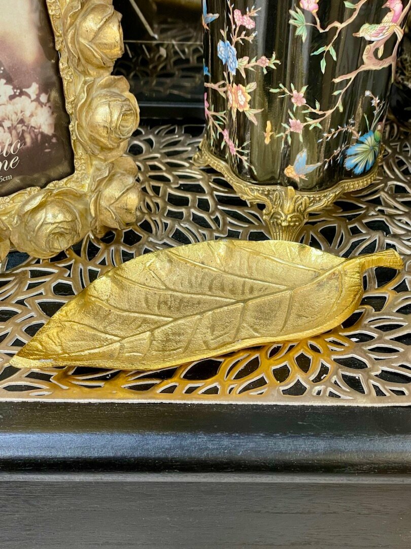 Блюдо декоративное Лист металл золото Casaentera 20х8х2 см CE03-245258