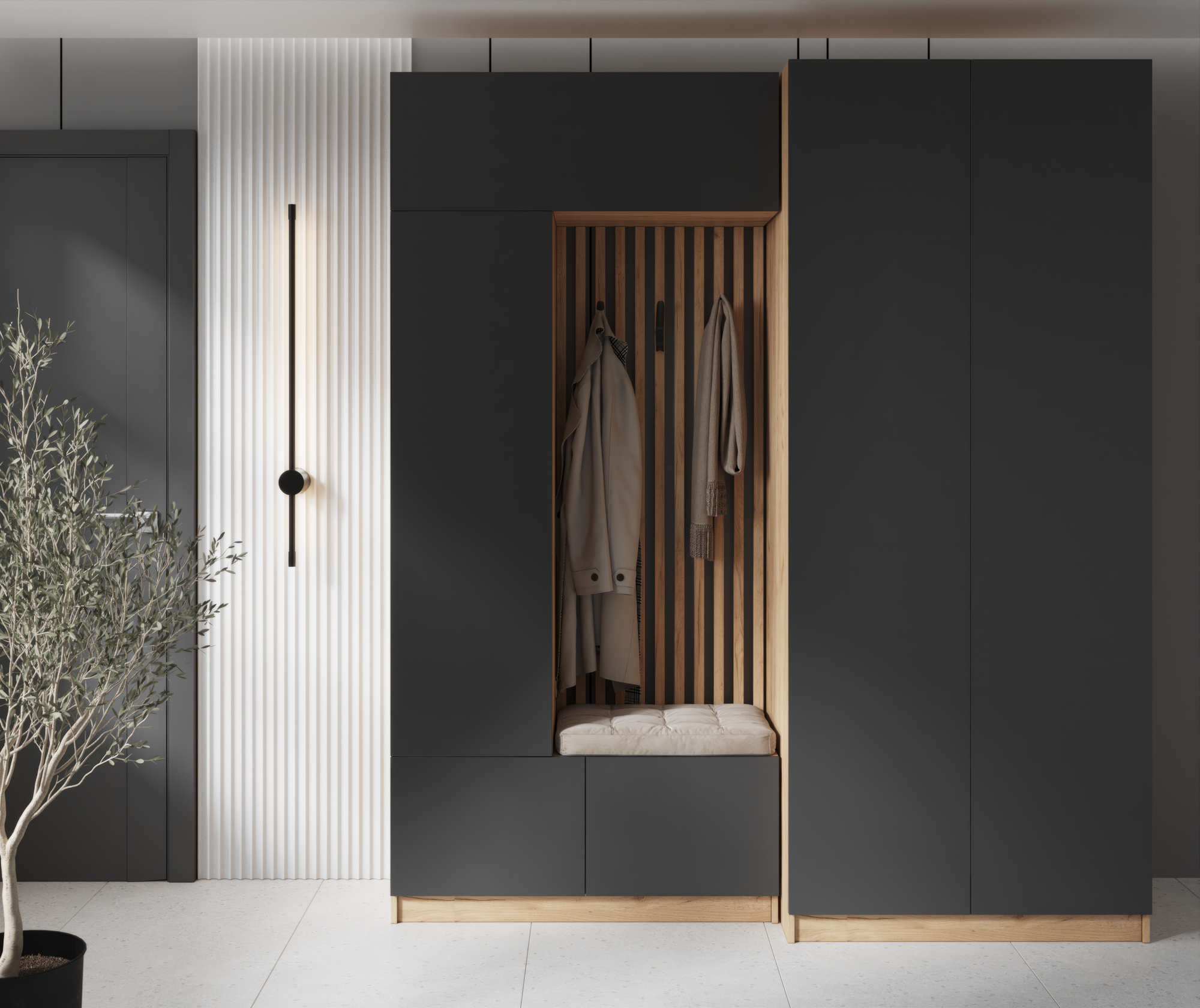 Прихожая 2 Сева, дуб крафт золотой/графит