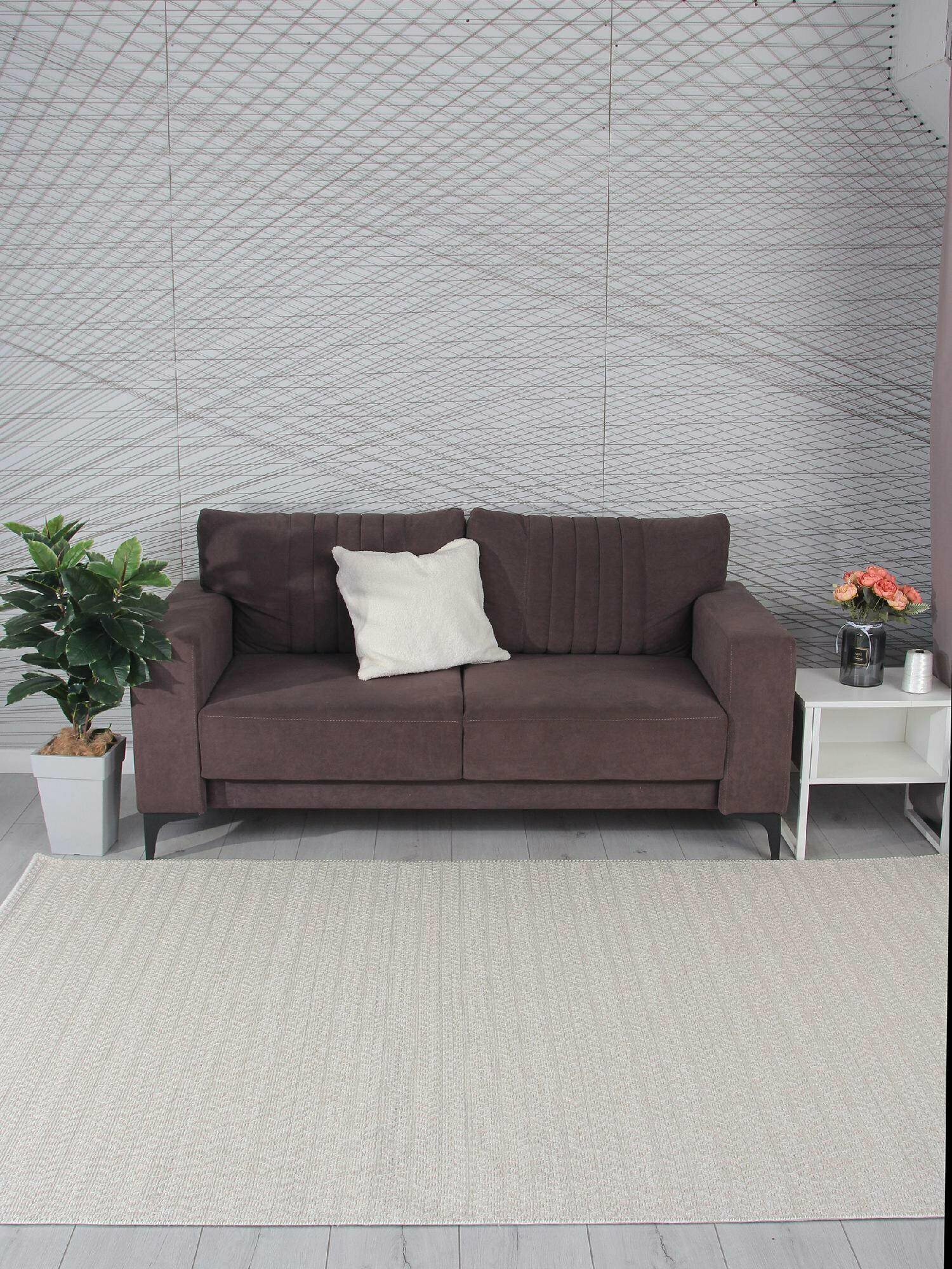 Ковер 160х230 см однотонный безворсовый 401925 KoverVDom