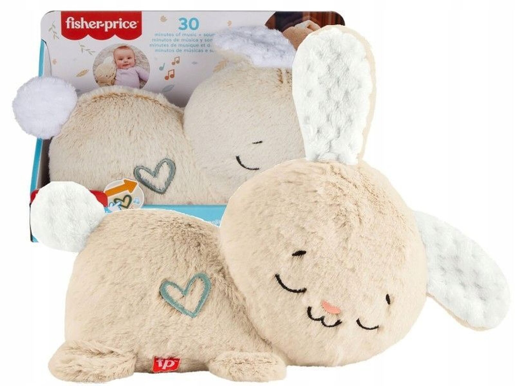 Интерактивная игрушка Fisher-Price - Спящий зайчик с успокаивающими движениями и звуками для сна - Фишер Прайс HXG97