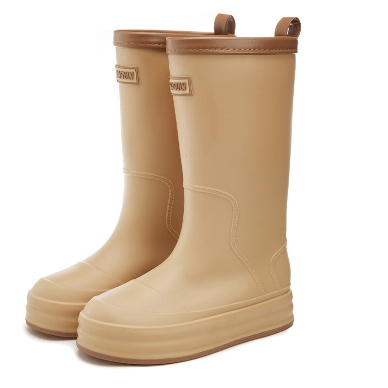 Женские резиновые сапоги в корейском стиле, высокие резиновые сапоги, нескользящая и водонепроницаемая обувь, модные женские резиновые сапоги, резиновая обувь, высокие водонепроницаемые сапоги. Размер обуви. EU:36-37