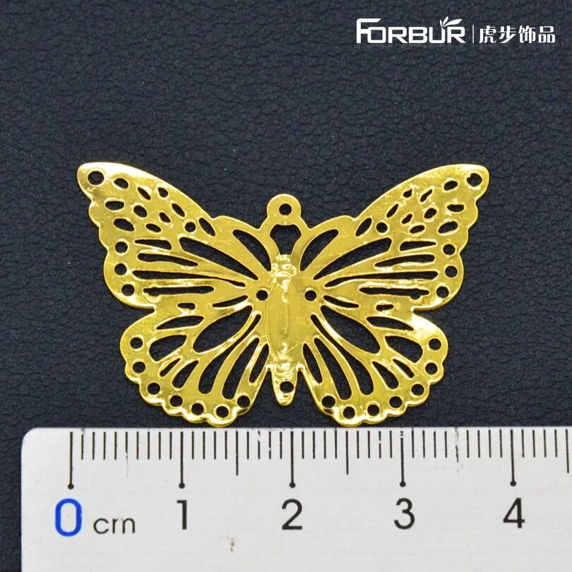 Филигрань бабочка 39*26 мм золото 5 шт