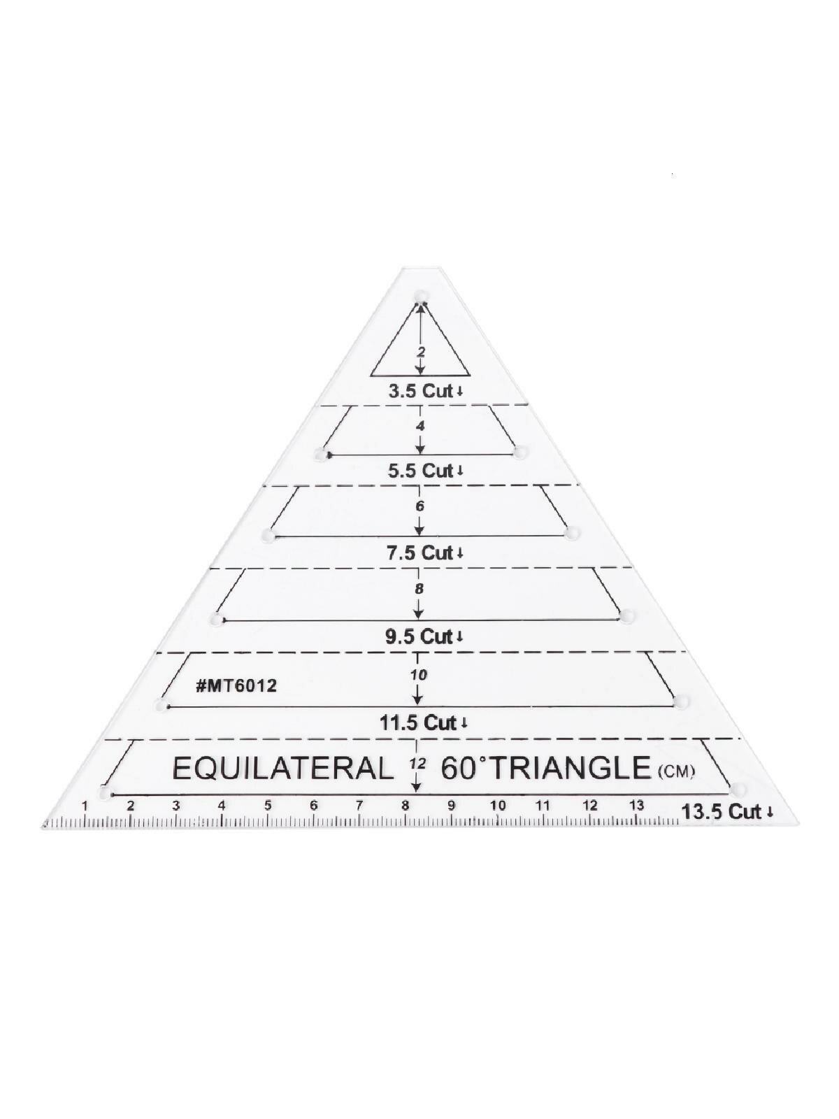 Равносторонняя линейка для шитья треугольников, Белый