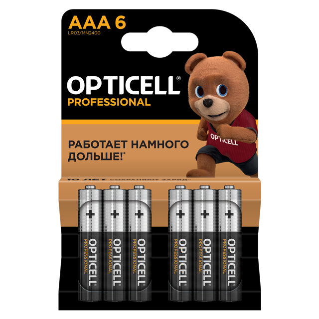 Батарейка OPTICELL Professional 1,5В алкалиновая AAА 6шт