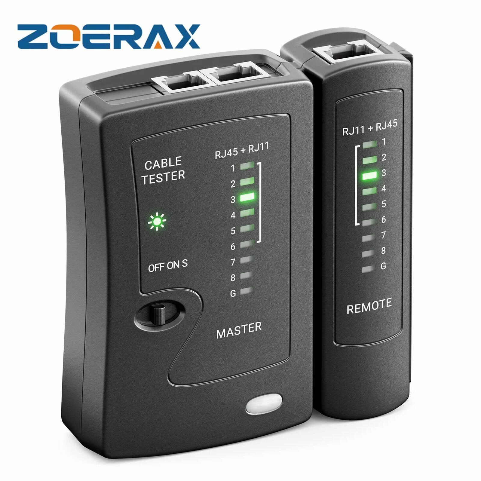 ZoeRax Тестер LAN (RJ 45, RJ 11) витой пары, сетевого, телефонного и интернет кабеля