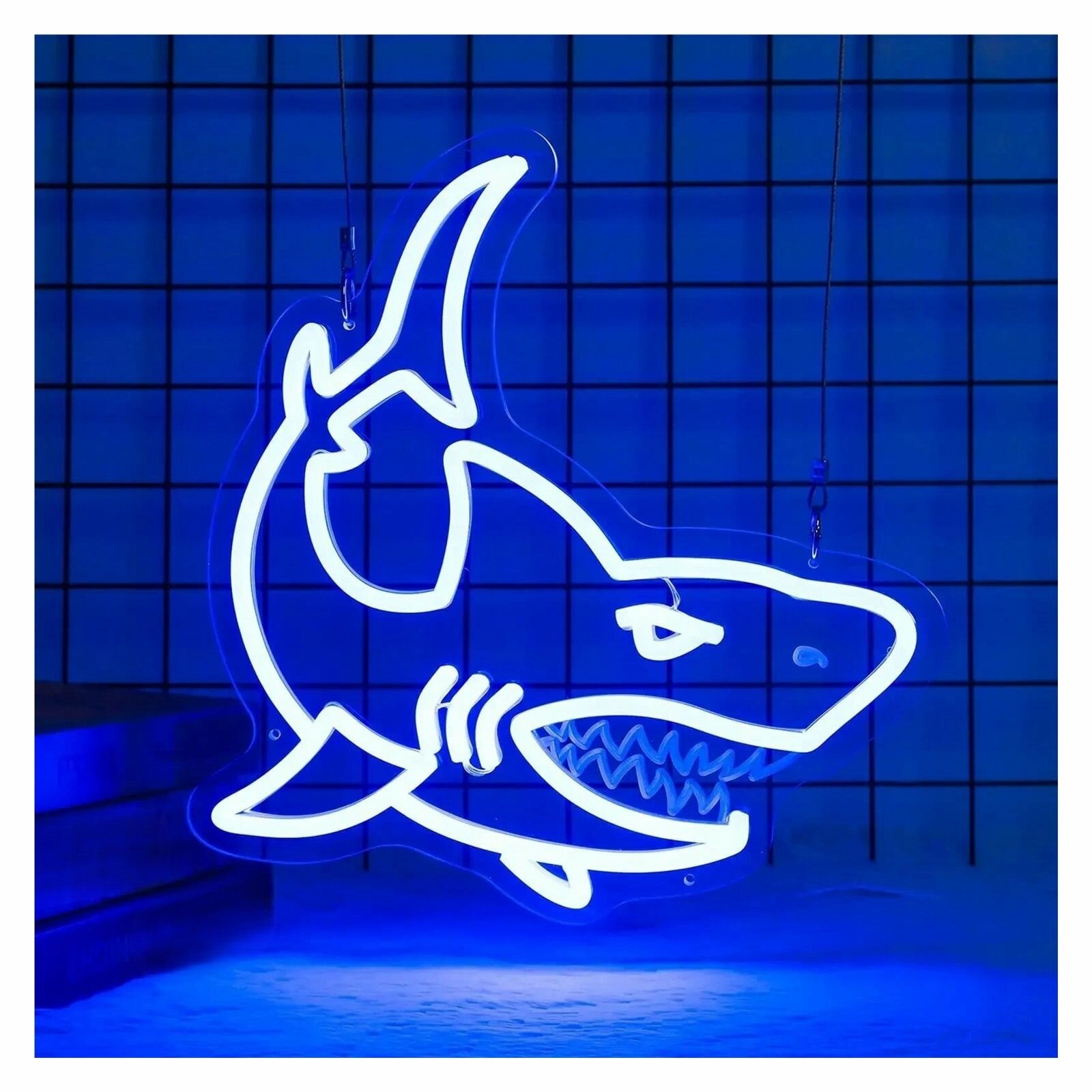 Неоновая Вывеска Акулы, Питание От USB, Неоновый Свет Акулы С Регулируемой Яркостью 33,7см 35см