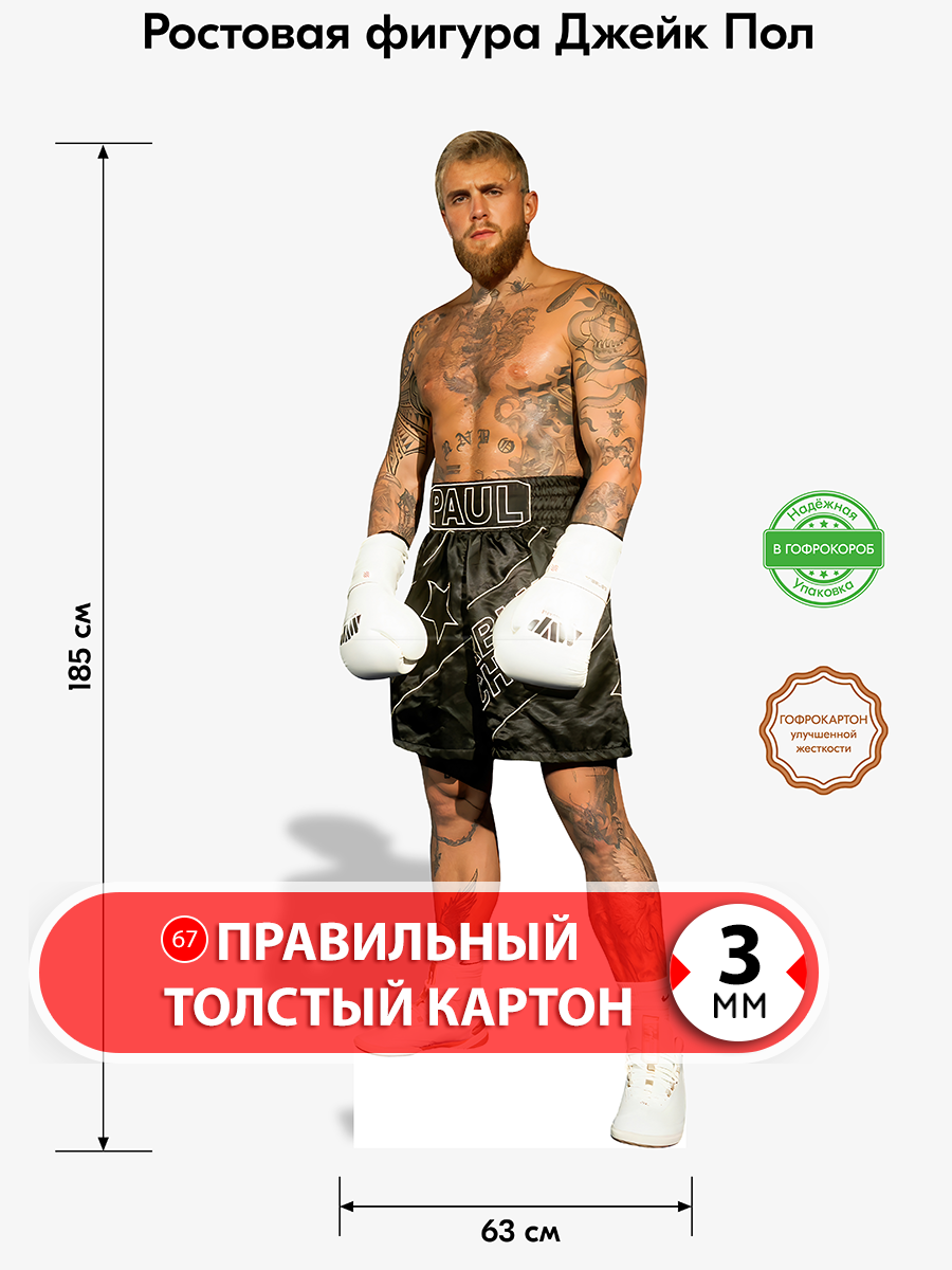 Аксессуар для фотосессий, Джейк Пол, боксер, ростовая фигура