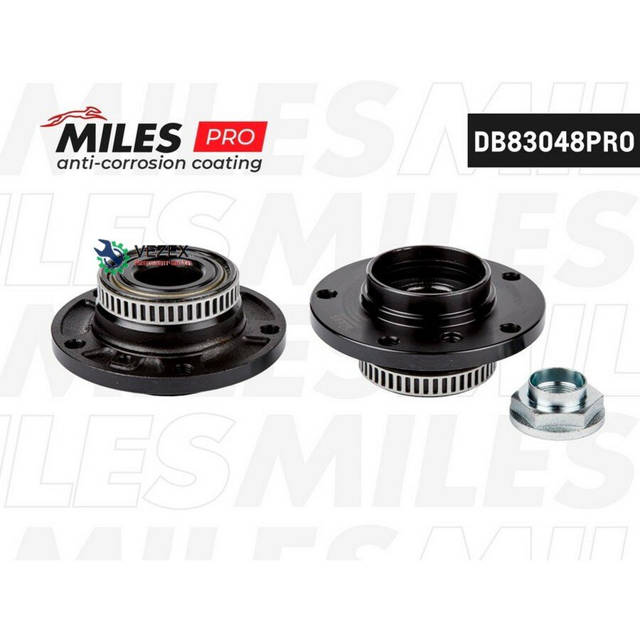 MILES DB83048PRO Ступица с подшипником передняя с ABS (серия PRO с антикоррозийным покрытием), BMW 3 E36/E46/5 E34/7 E32 86-05. DB83048PRO