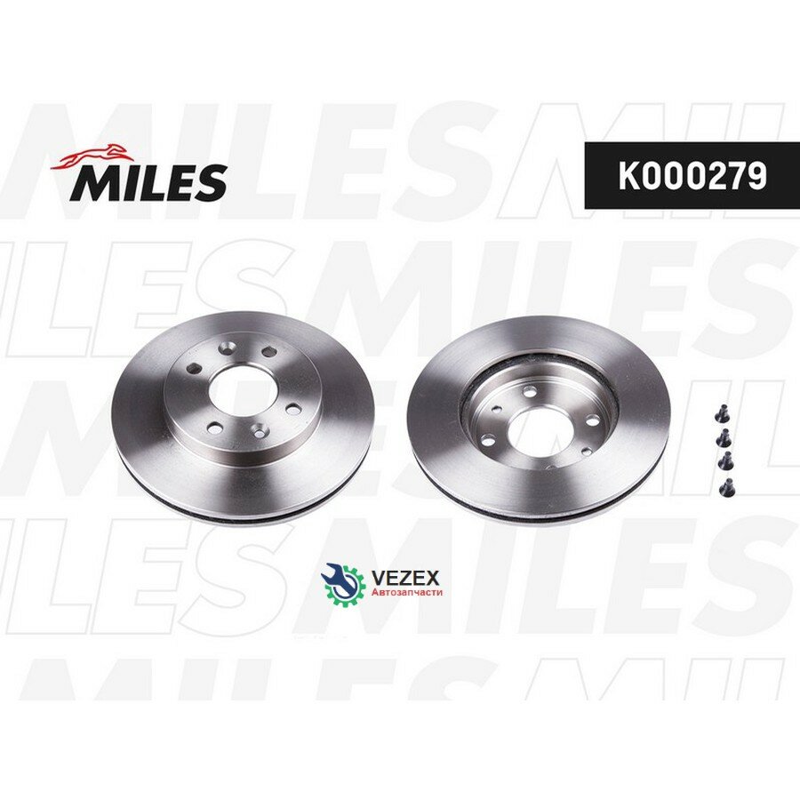 MILES K000279 Диск тормозной передний NISSAN KUBISTAR/RENAULT CLIO 91-/KANGOO 97-/MEGANE 96-99 (TRW DF1016) K000279 2шт