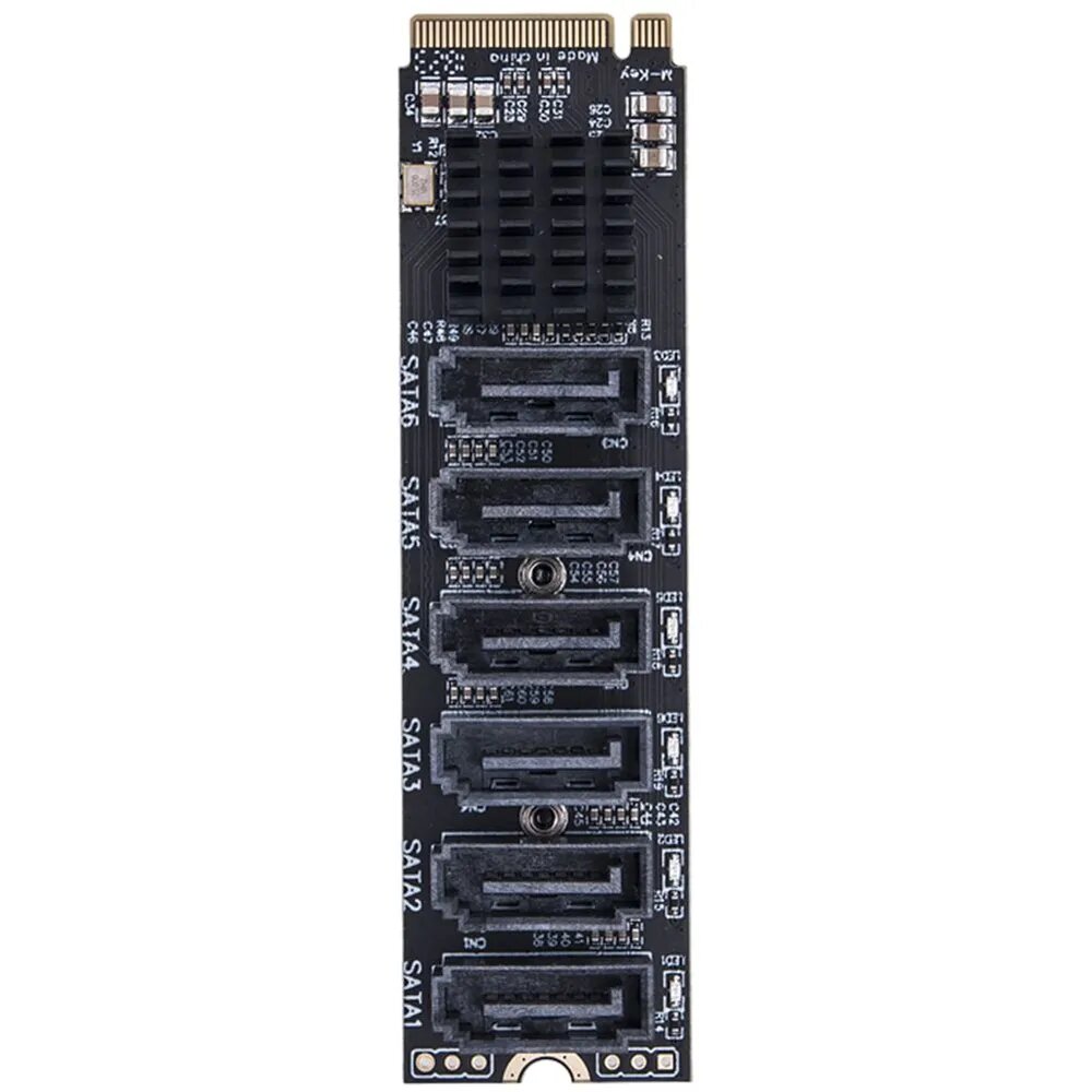 Адаптер M.2 NVMe в SATA3.0 6 портов SATA для материнских плат, для настольных компьютеров