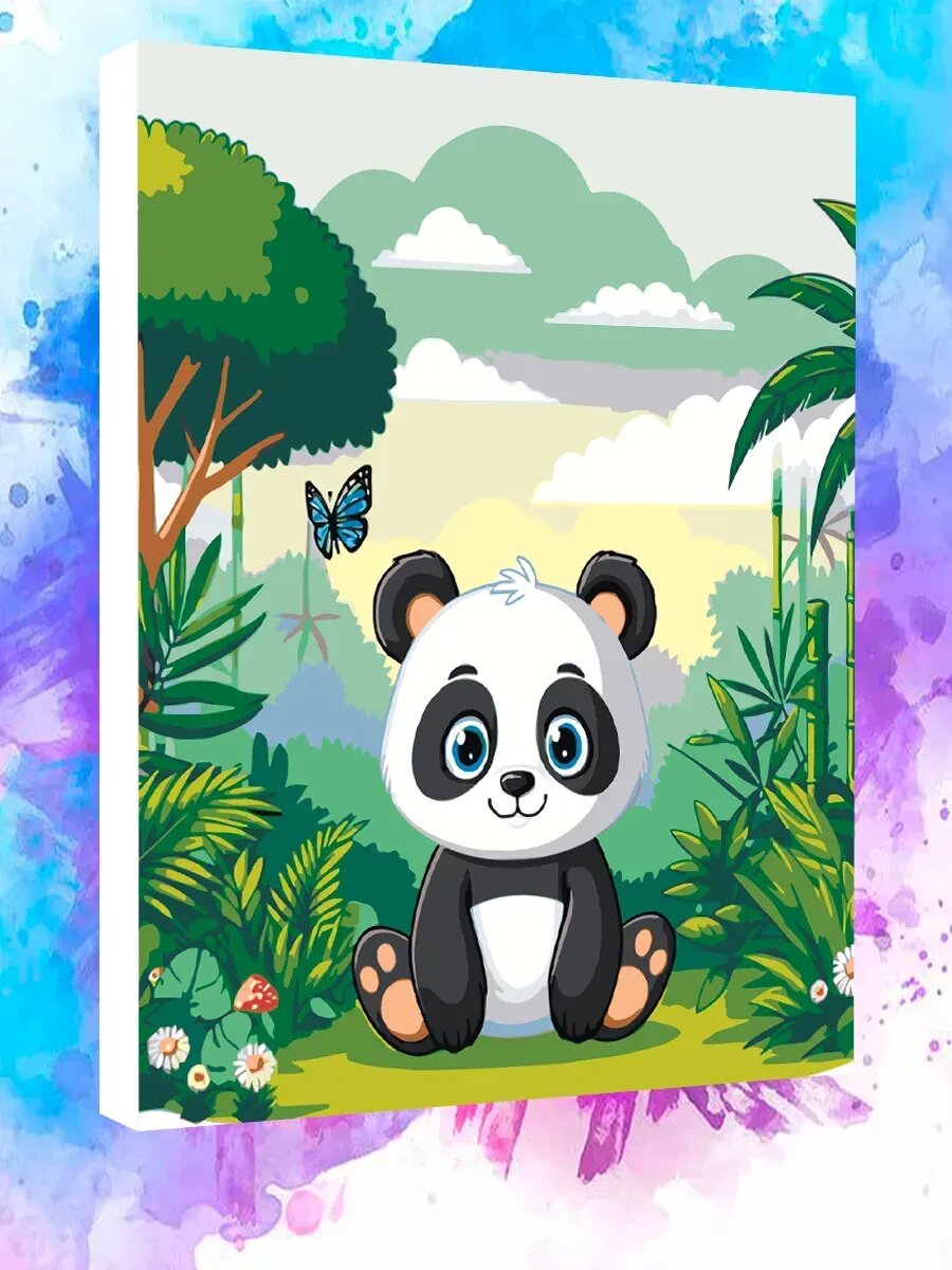 Картина по номерам Панда Мишка Рисунок