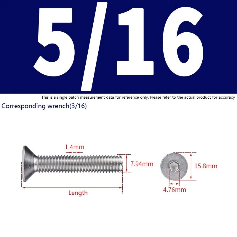Винты UNC 304 из нержавеющей стали 5I16-18(1pcs), 3/4"