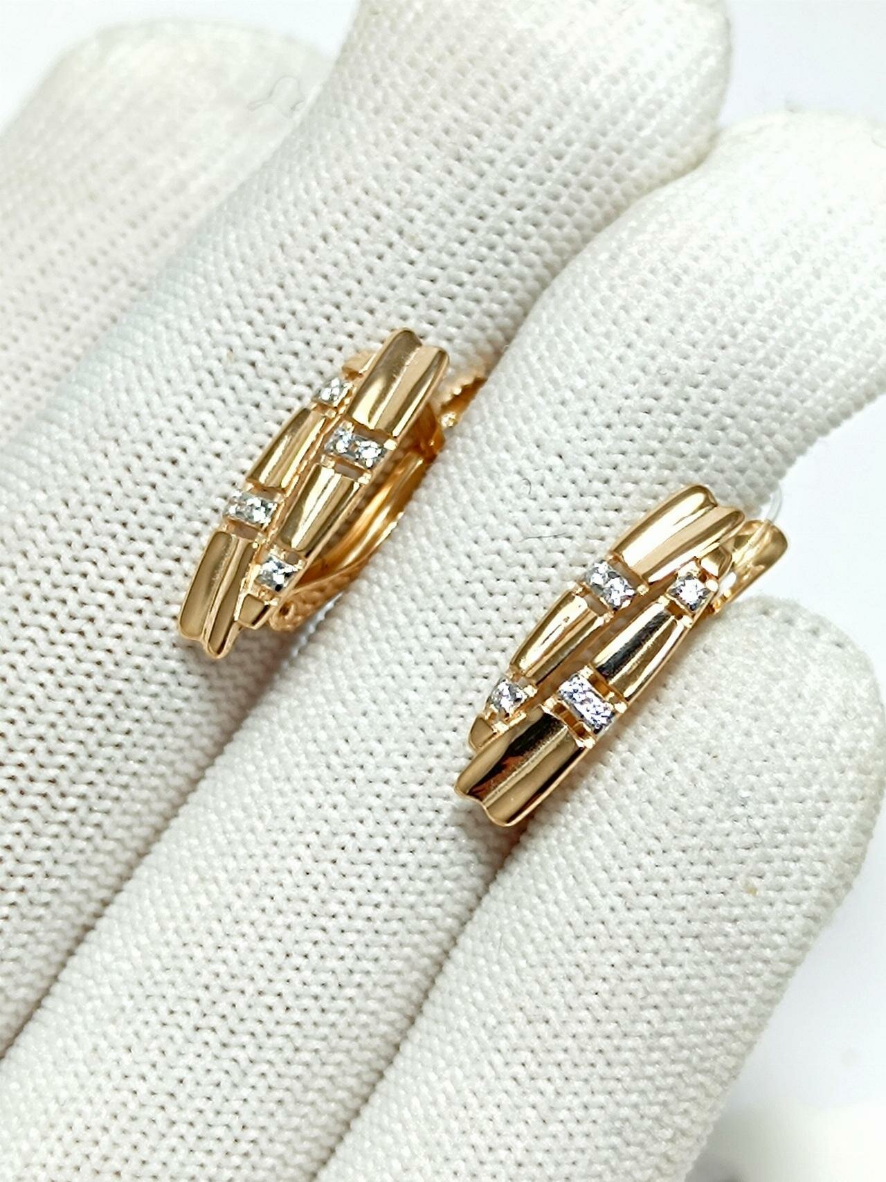 Серьги, красное золото, 585 проба