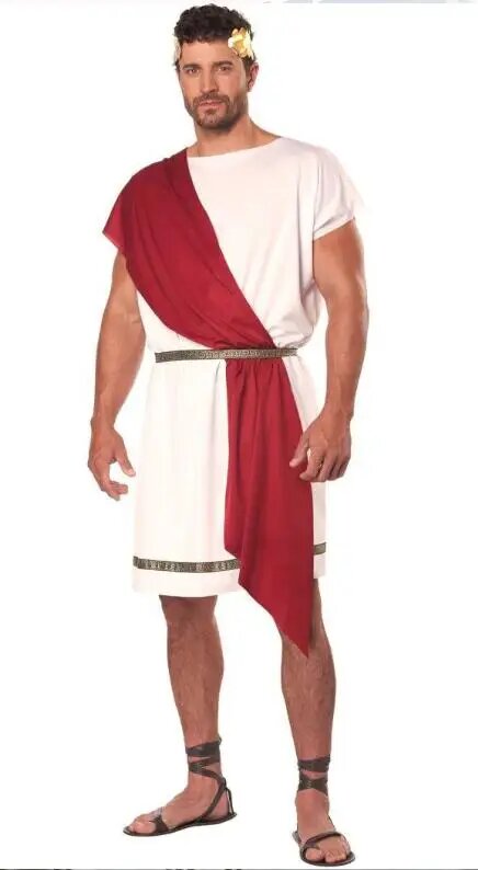 Косплей костюм римского воина из полиэстера M, Белый, WHITE