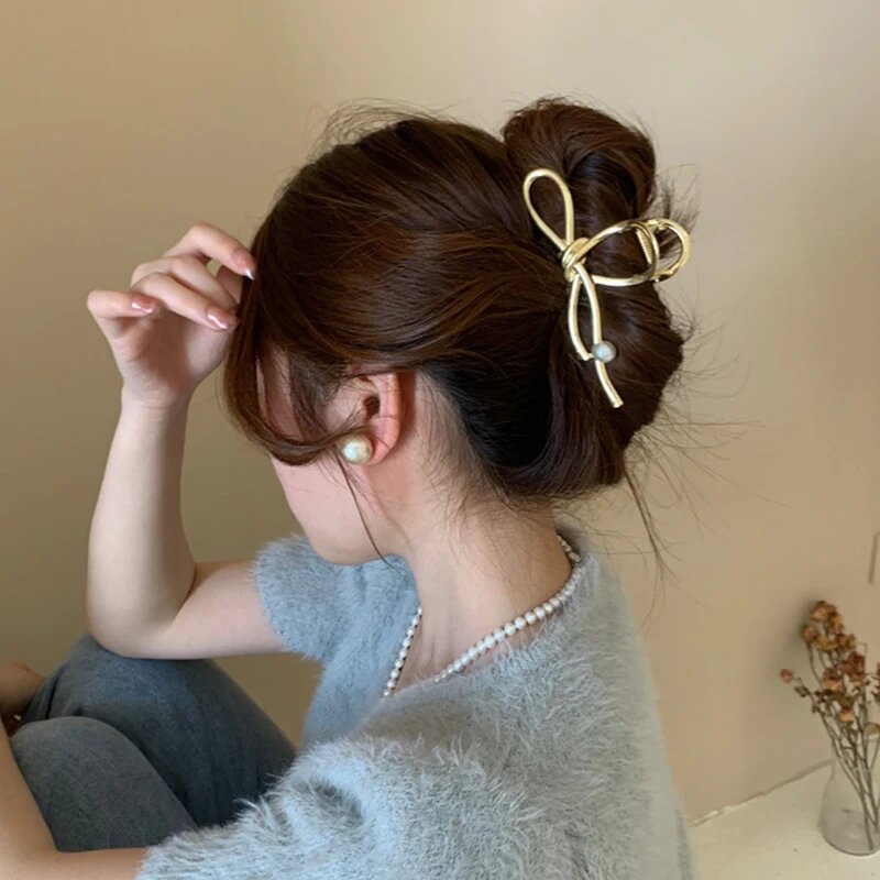 Золотые металлические заколки S-образной формы S25-Gold