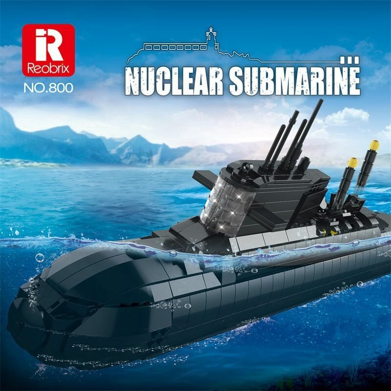 Конструктор Атомная подводная лодка(1498 деталей)DIY сборка игрушек, Коллекционная модель