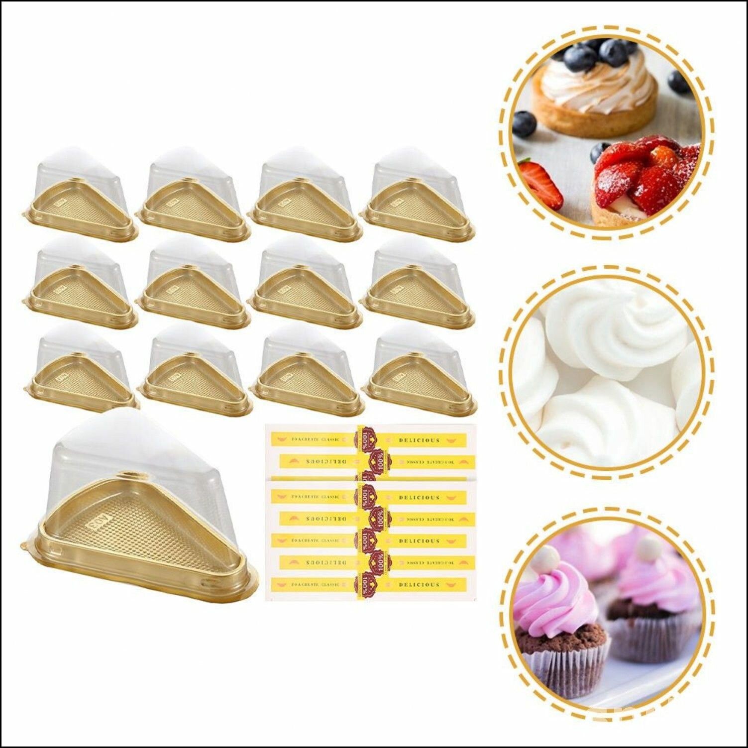 Эксклюзивные прозрачные контейнеры для десертов, 50 комплектов из ПЭТ и бумаги