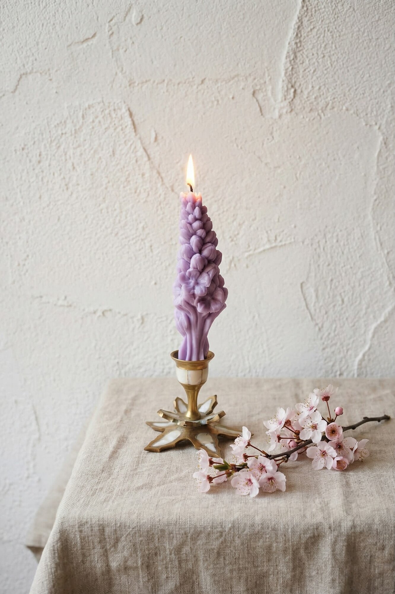 Свеча Unification love "Цветок Большой, цвет лиловый", фигурная, 100%, ручная работа