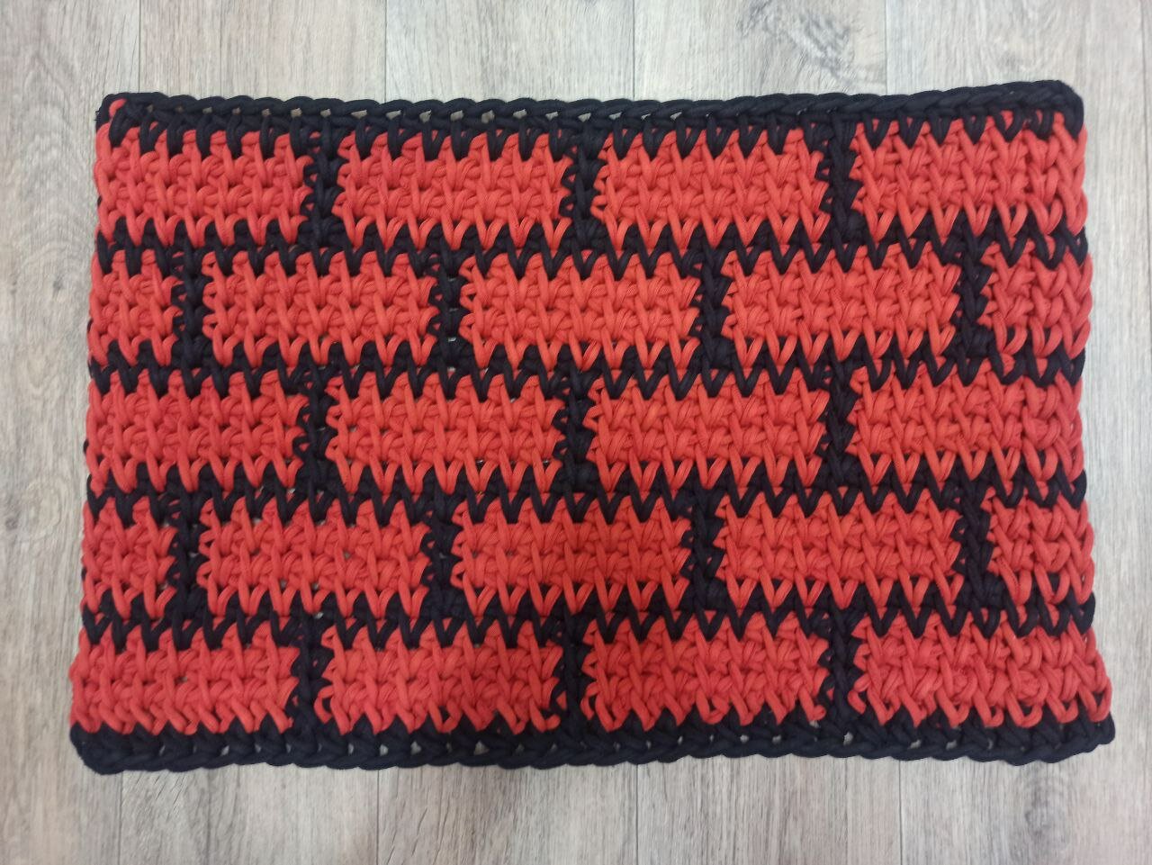 Эко коврик. Вязаный хлопковый ковер, ручной работы для гостиной, спальни, детской, прихожей, ванной и бани.